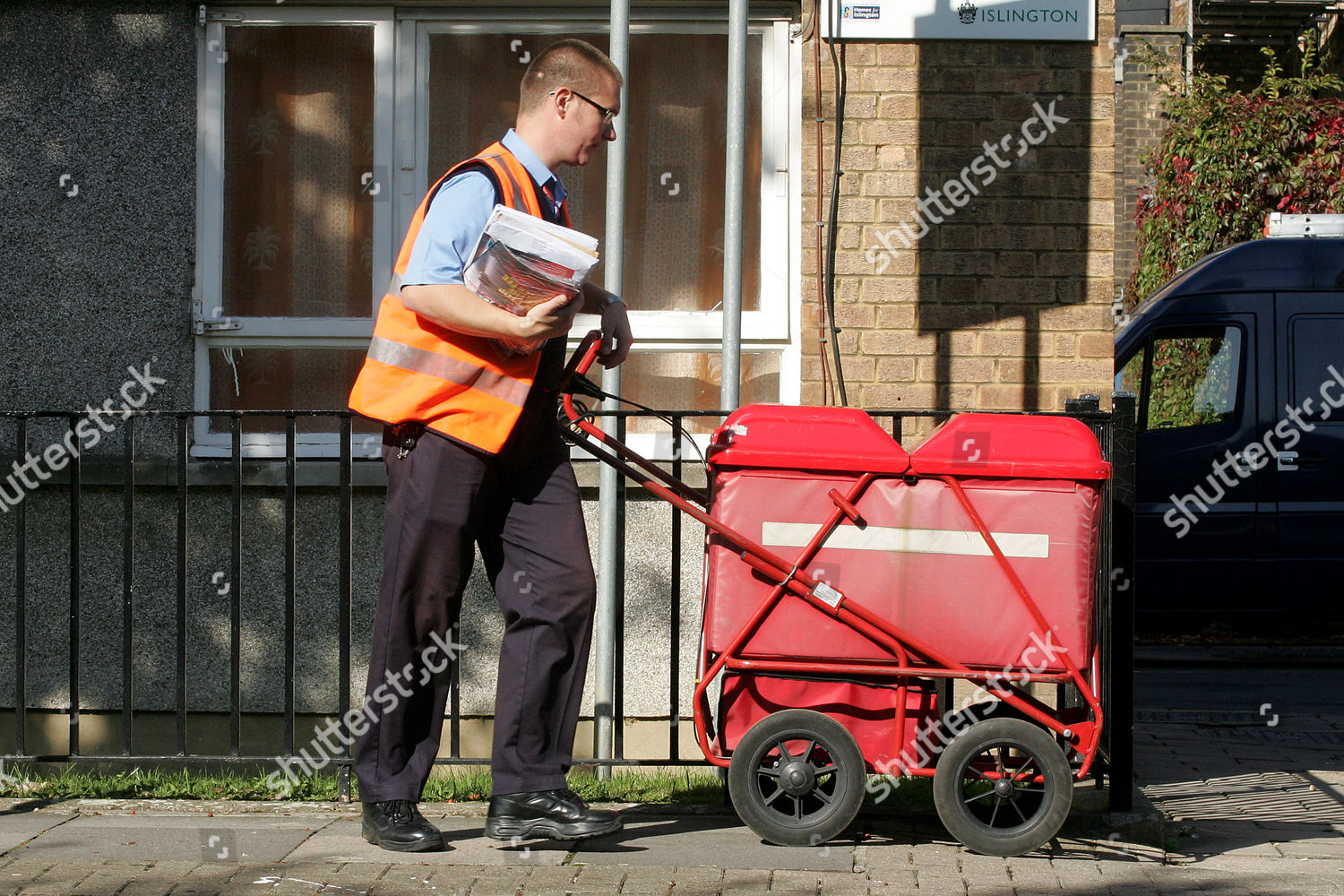 Postman Royal Mail Delivery Trolley Editorial Stock Photo - Stock Image ...