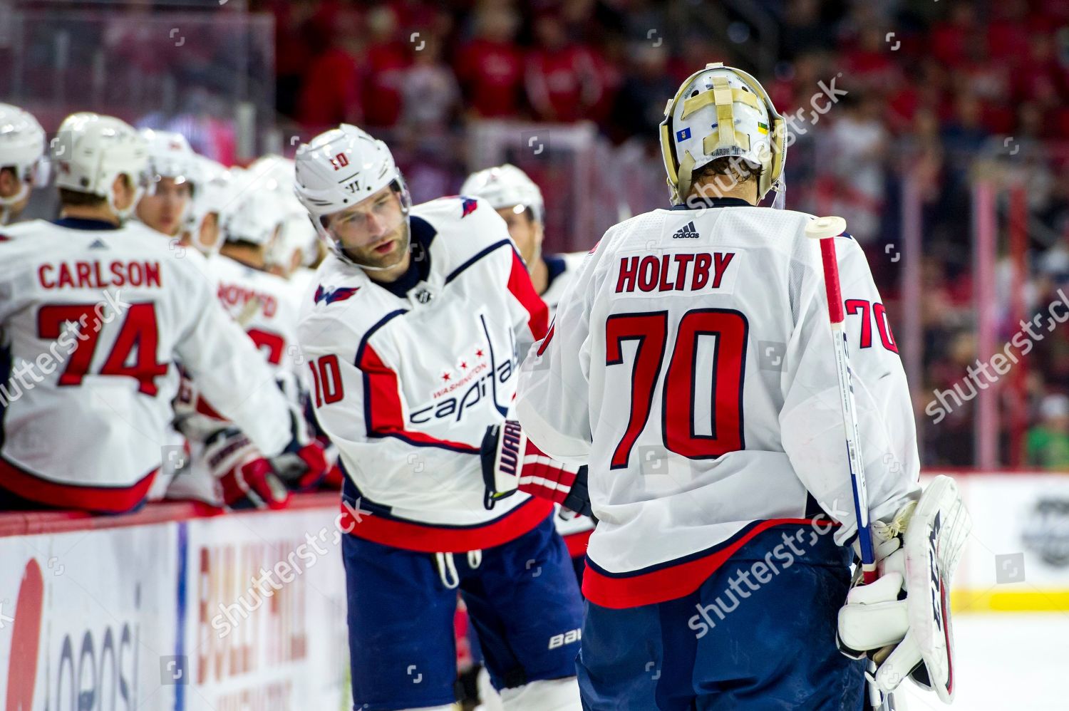 Braden Holtby 70 Congratulates Brett Connolly Editorial Stock Photo ...