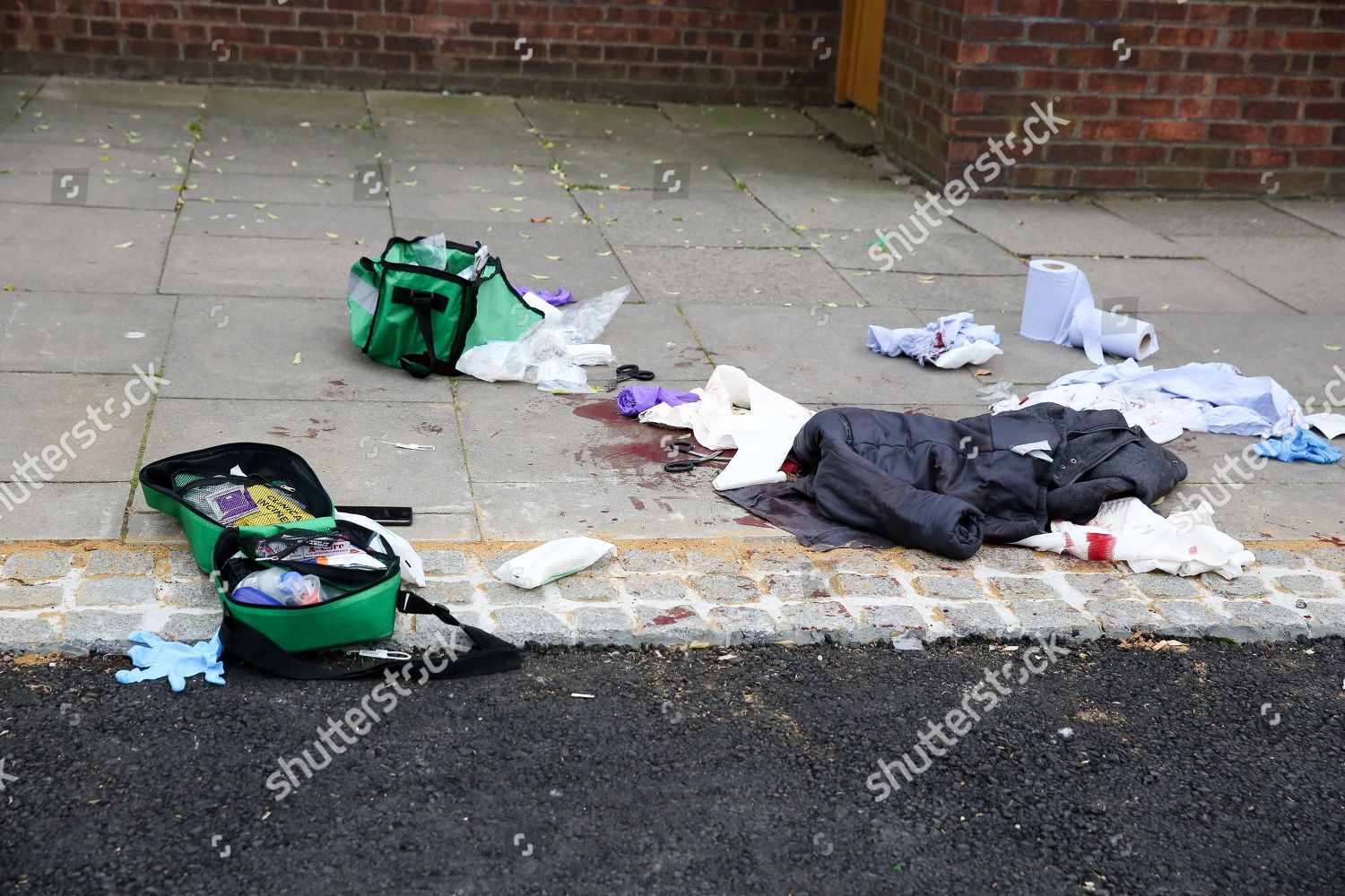 Blood Stained Clothing Crime Scene On Editorial Stock Photo - Stock ...
