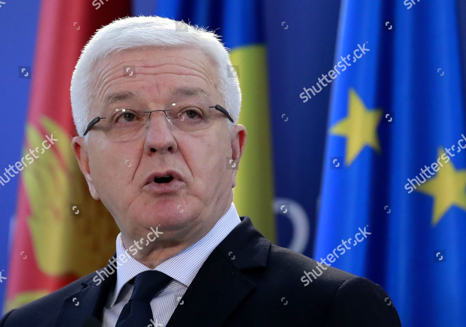 Montengrin Prime Minister Dusko Markovic Accompanied Editorial Stock ...