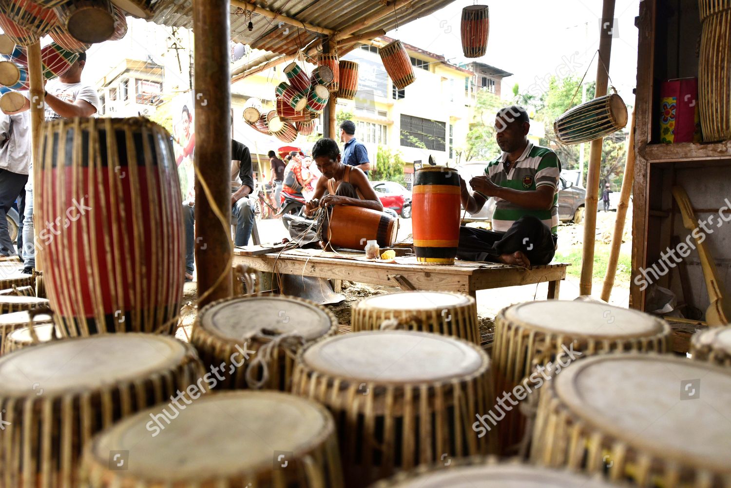 Artists Making Assamese Dhol Drum Ahead Editorial Stock Photo - Stock ...