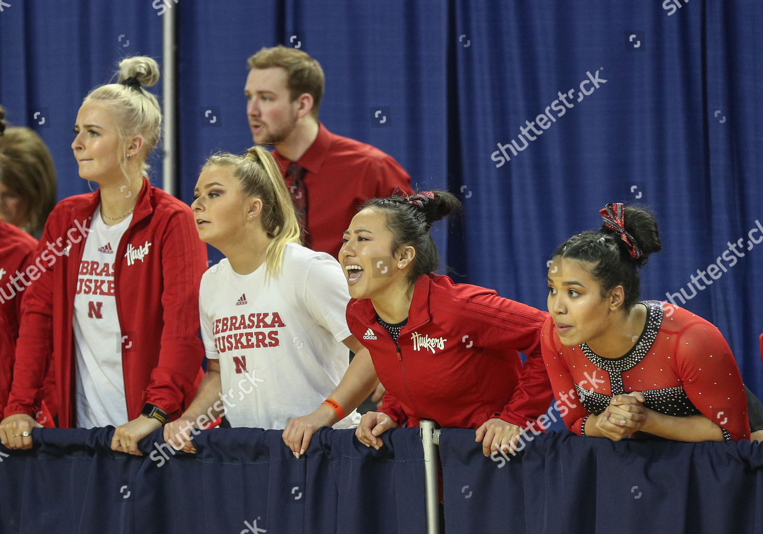 Nebraska Womens Gymnastics Team Cheers On Editorial Stock Photo - Stock ...