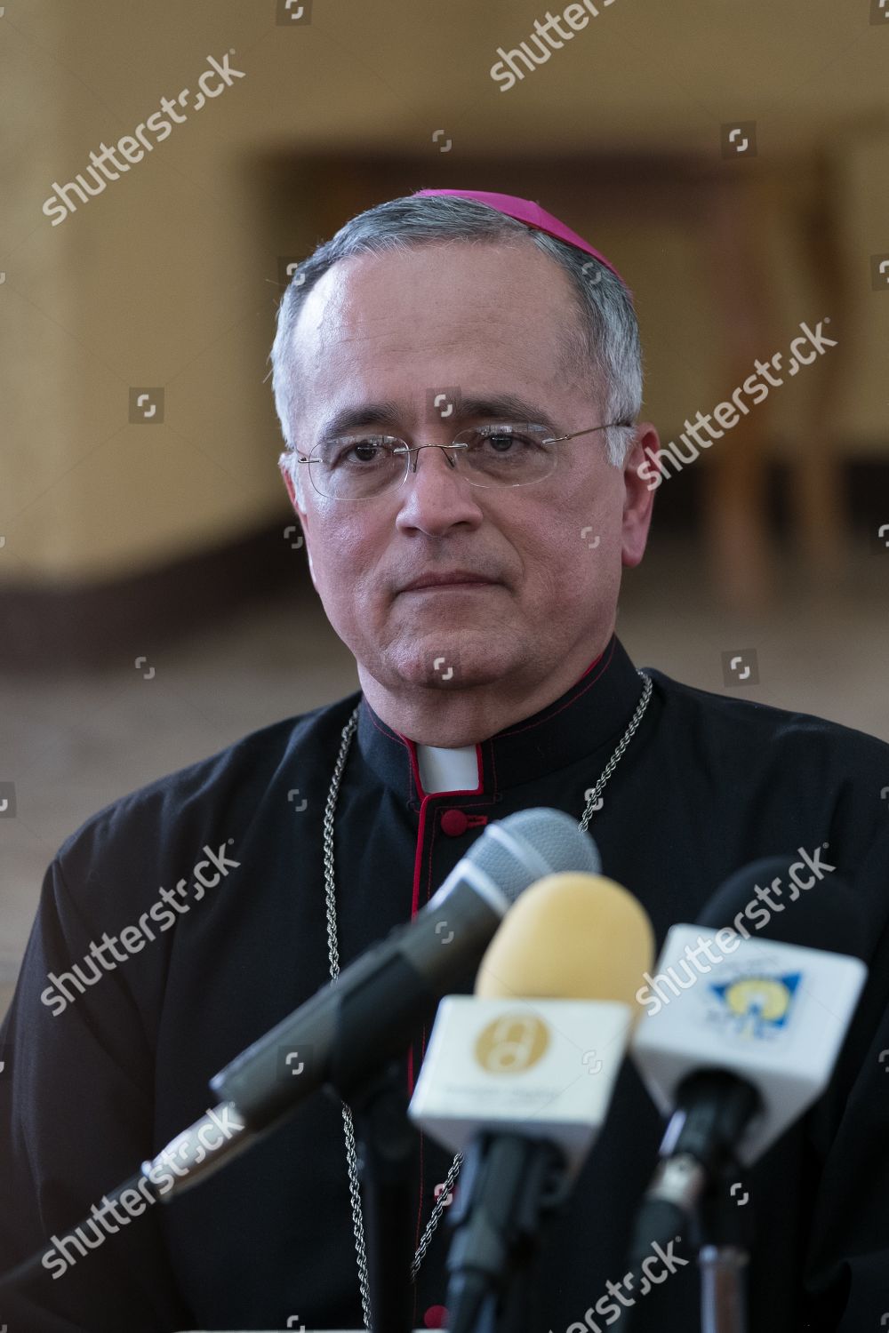 Assistant Bishop Silvio Baez Delivers Press Editorial Stock Photo ...
