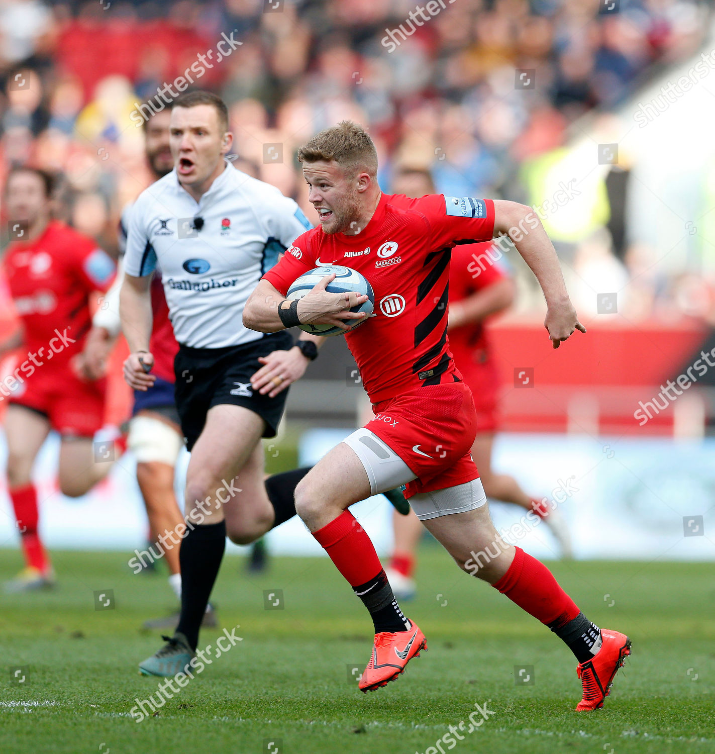 Tom Whiteley Runs Opening Try Game Editorial Stock Photo - Stock Image ...
