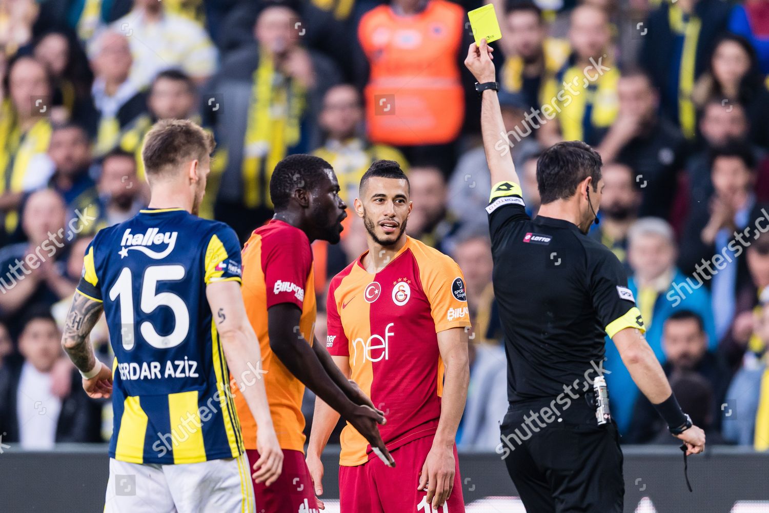 Referee Ali Palabiyik Give Yellow Card Editorial Stock Photo - Stock ...