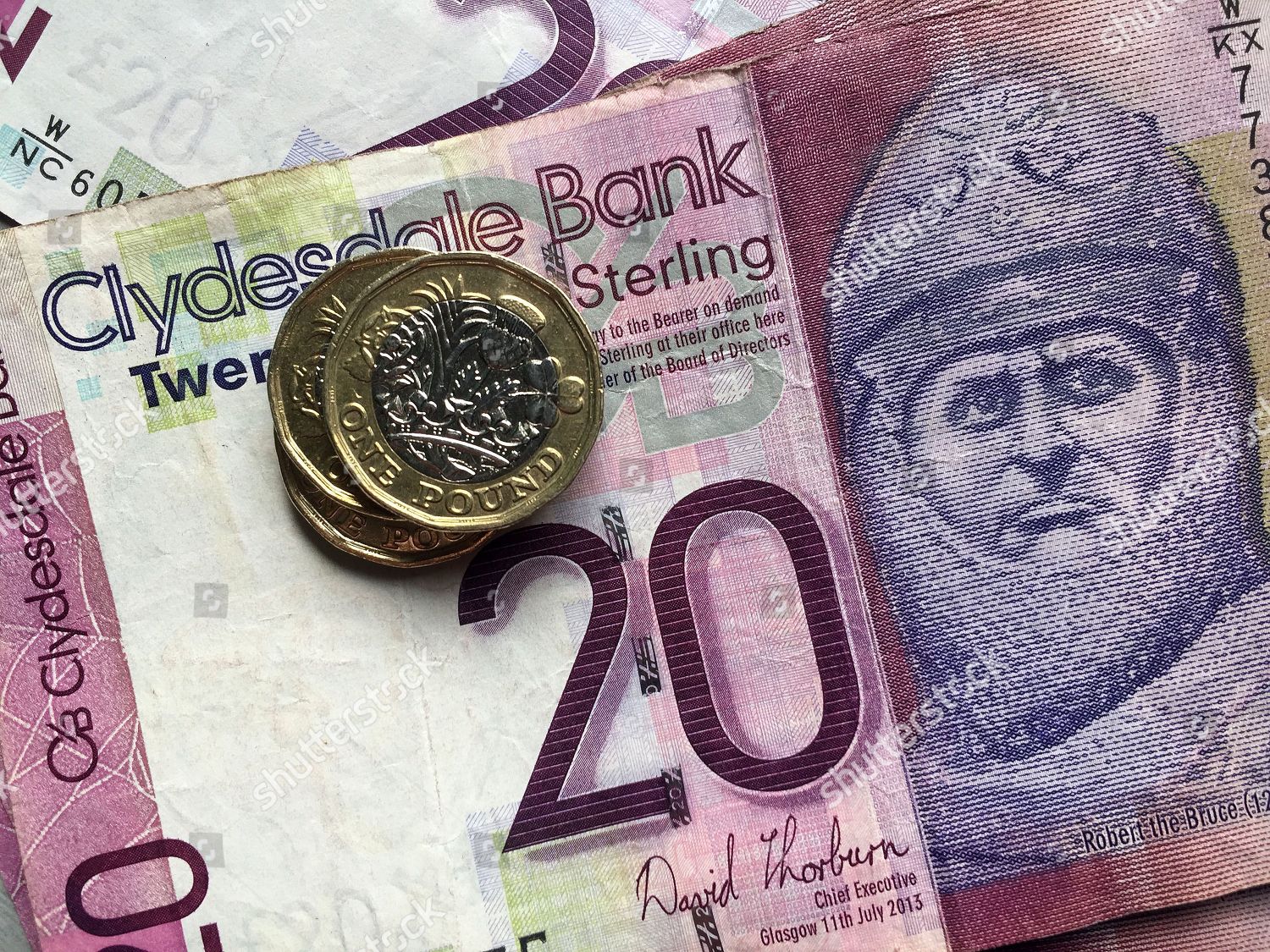 Scottish 20 Pound Notes Clydesdale Bank Editorial Stock Photo - Stock ...