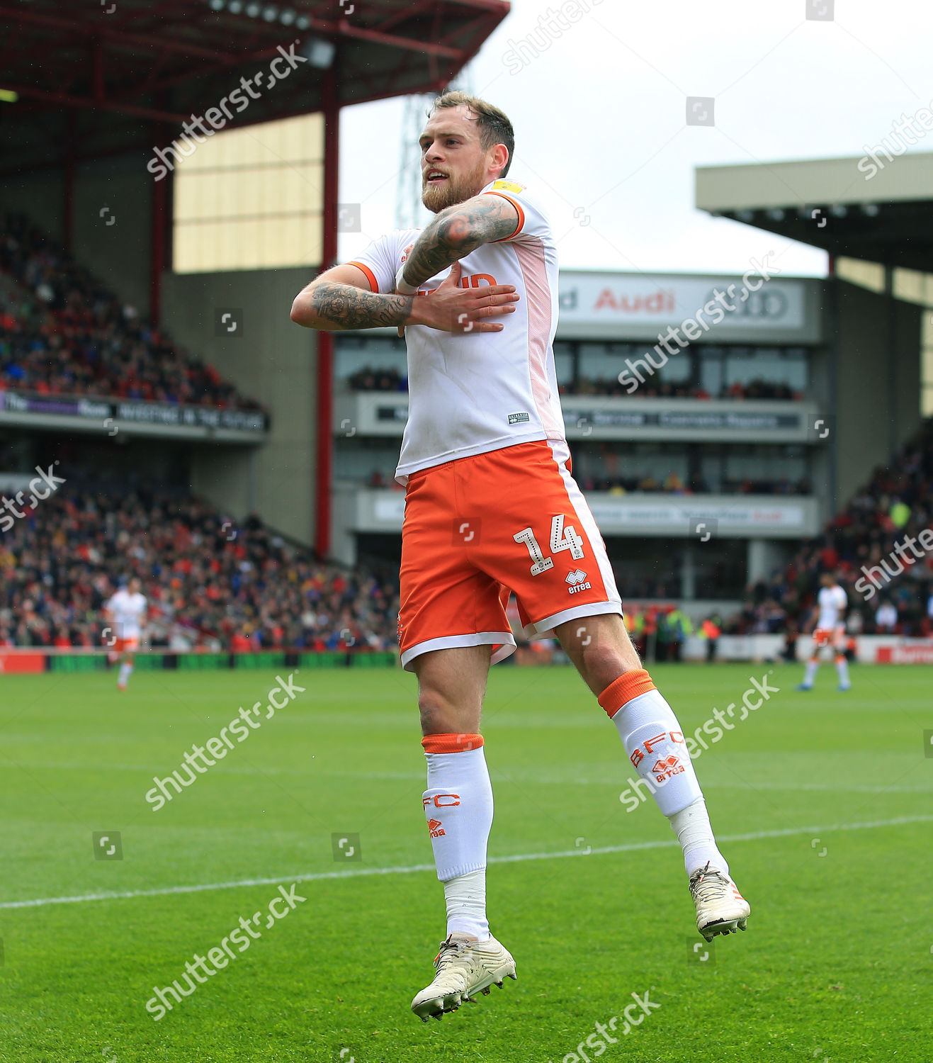 Harry Pritchard Blackpool Celebrates Scoring Opening Editorial Stock ...