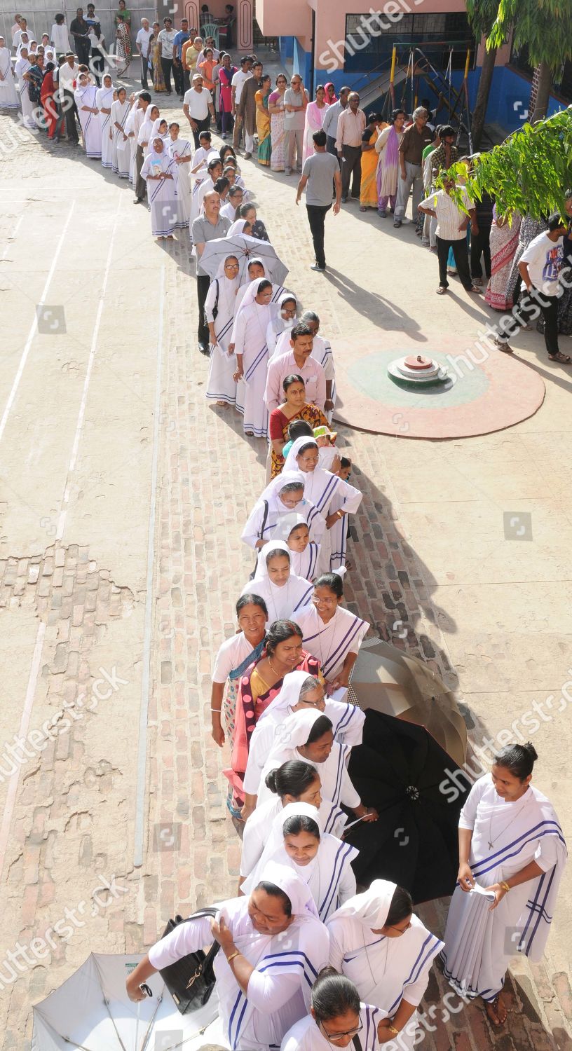 Nuns Catholic Missionary Stand Queue Cast Editorial Stock Photo - Stock ...