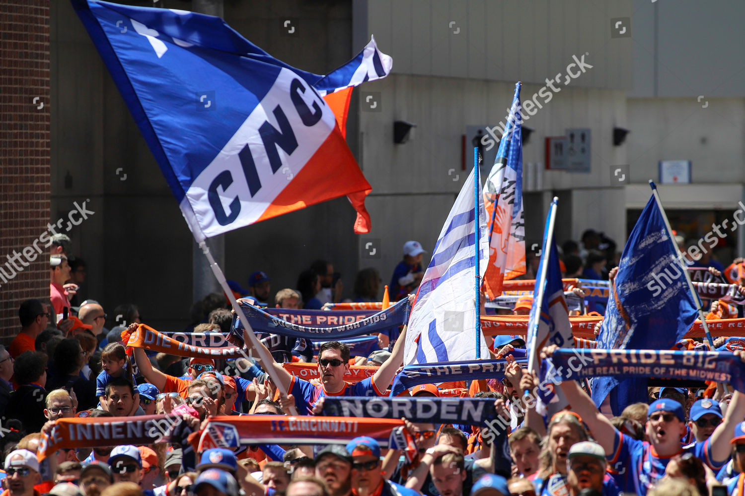 Fc Cincinnati Fans March Into Stadium Editorial Stock Photo - Stock ...