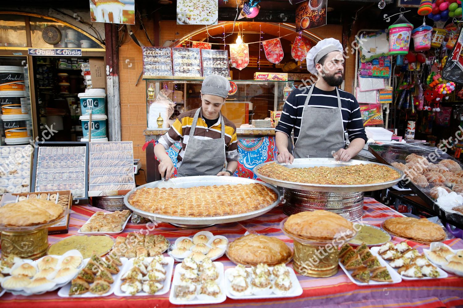 Syrian Vendor Display Pastries Street During Editorial Stock Photo ...