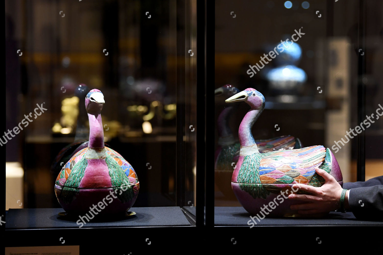 Rare Pair Famille Rose Goose Tureens Editorial Stock Photo - Stock ...