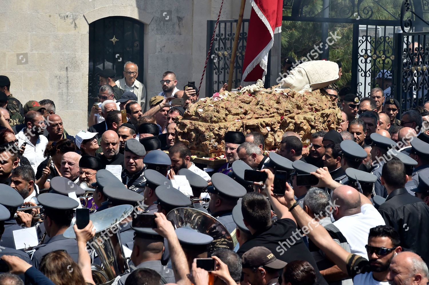 Lebanese Maronite Monks Carry Coffin Late Editorial Stock Photo - Stock ...