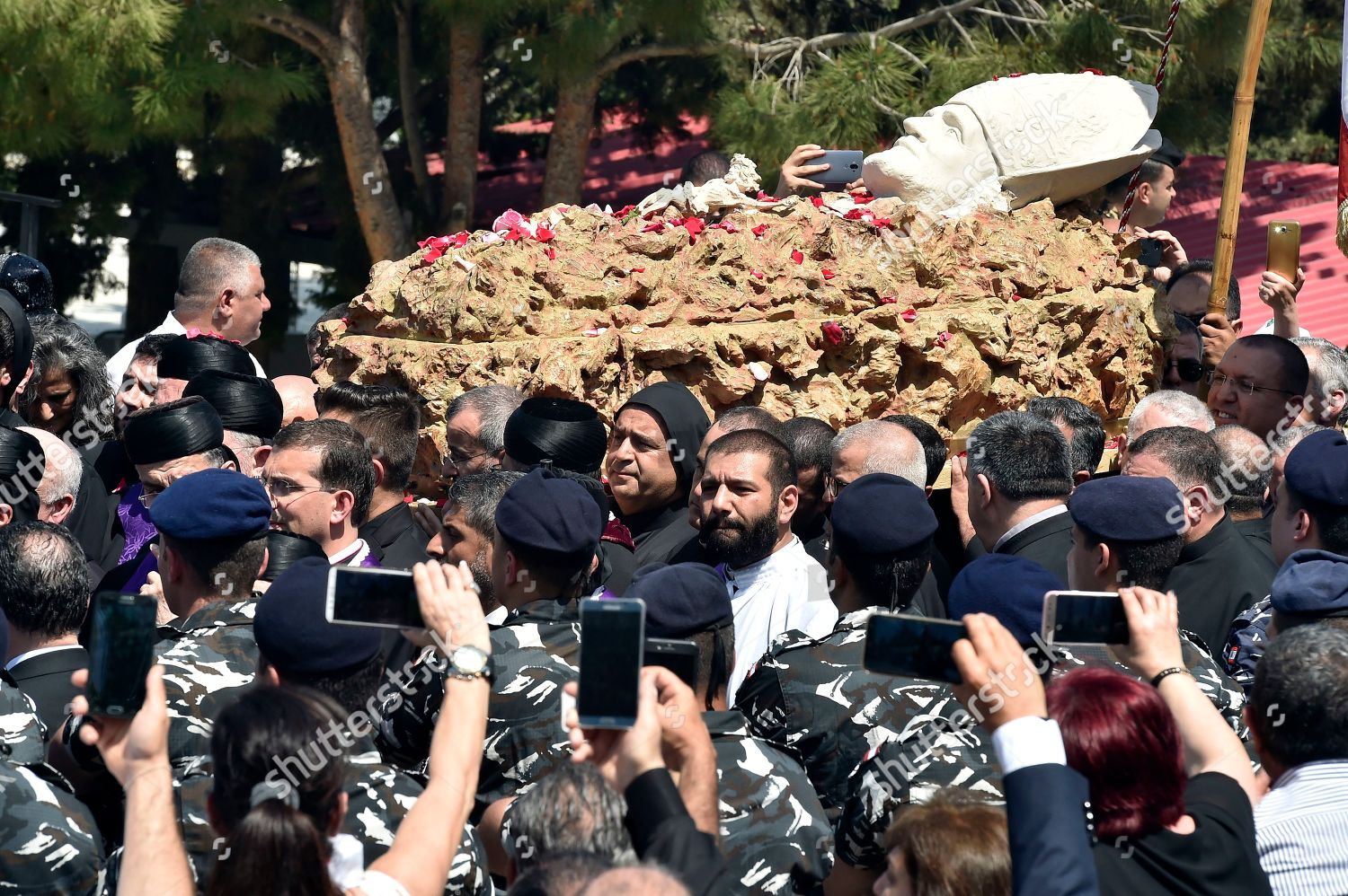 Lebanese Maronite Monks Carry Coffin Late Editorial Stock Photo - Stock ...
