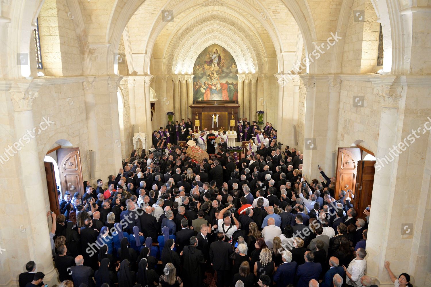 Lebanese Maronite Monks Carry Coffin Late Editorial Stock Photo - Stock ...