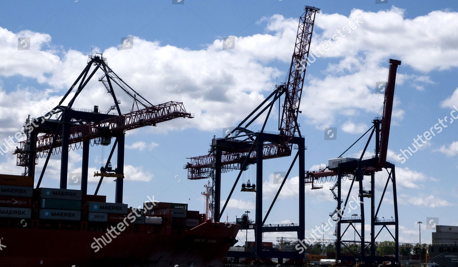 Cranes Moving Shipping Containers Seen Container Editorial Stock Photo ...
