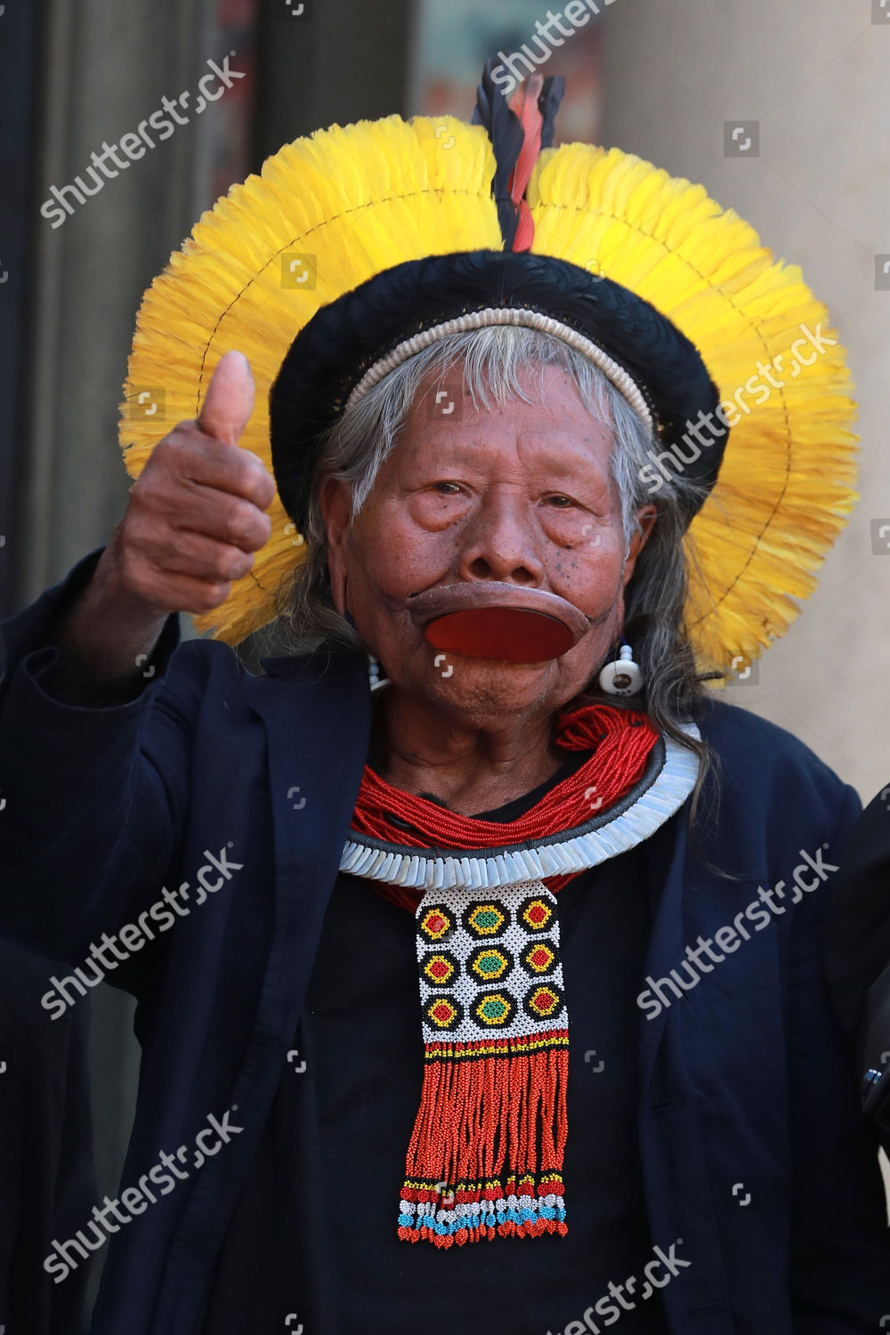 Indigenous Brazilian Chief Kayapo Raoni Metuktire Editorial Stock Photo ...
