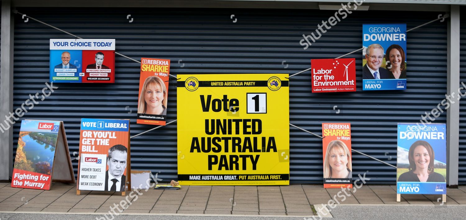 Campaign Posters Sit Outside Polling Station Editorial Stock Photo ...