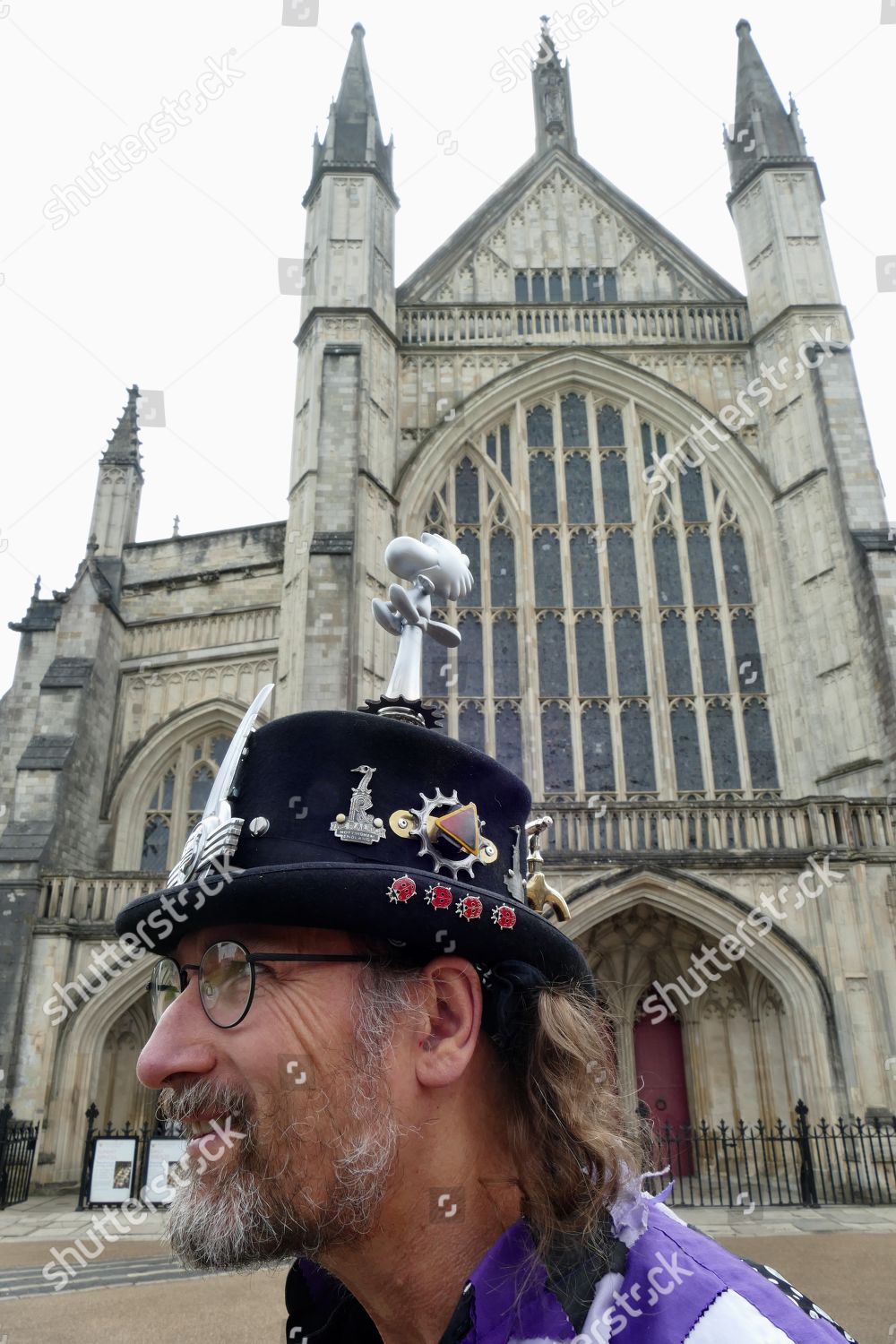 Anonymous Morris Perform Outside Winchester Cathedral Editorial Stock ...