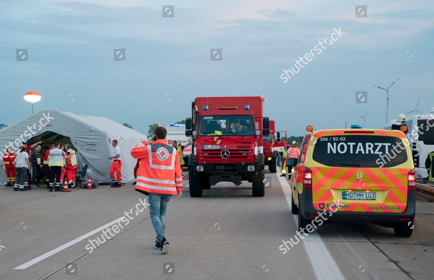 Emergency Workers Scene Accident Invovling Flixbus Editorial Stock ...