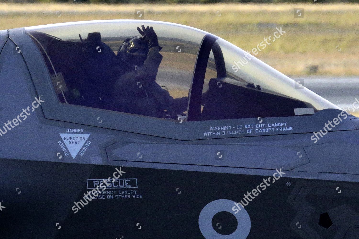 Pilot F35b Aircraft Waves After Landing Editorial Stock Photo - Stock ...