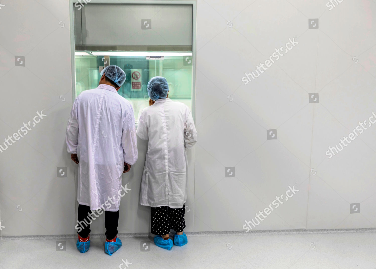 Employees Look Trough Window Drug Production Editorial Stock Photo ...