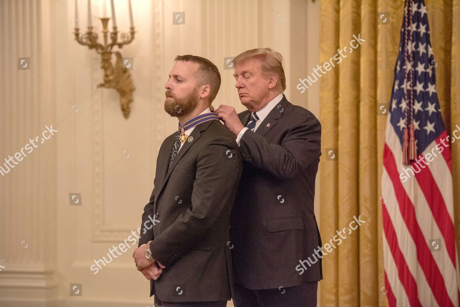 President Donald Trump Awards Medal Valor Editorial Stock Photo - Stock ...