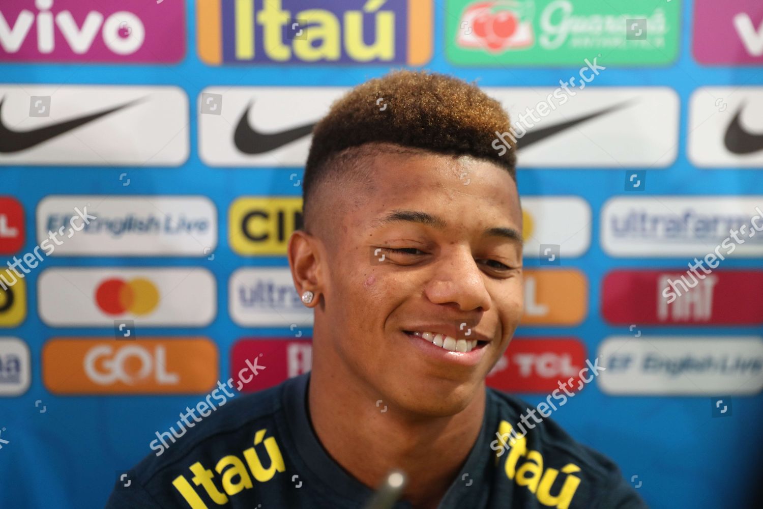 Brazilian Player David Neres Participates Press Editorial Stock Photo ...