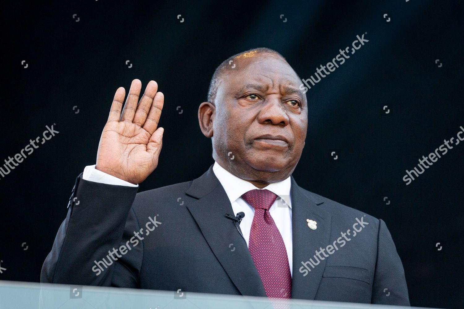 PRESIDENT-ELECT CYRIL RAMAPHOSA RAISES HIS HAND Editorial Stock Photo ...