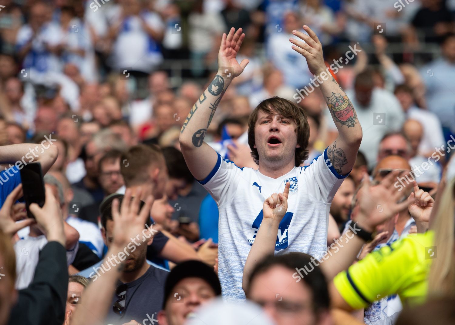 Tranmere Rovers Fans Celebrate Stands Editorial Stock Photo - Stock ...
