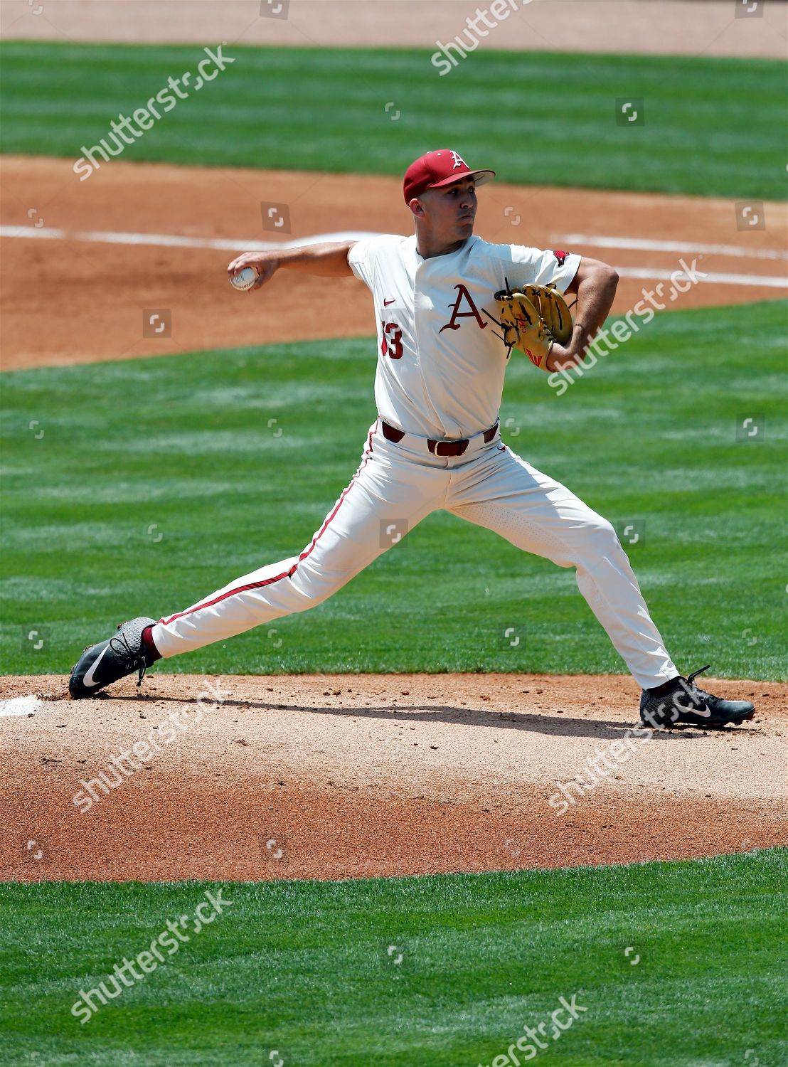 Razorback Pitcher Connor Noland 13 Delivers Editorial Stock Photo ...