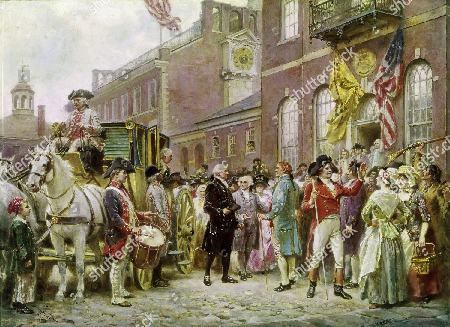 George Washingtons Inauguration Philadelphia 1793 Jean Editorial Stock ...
