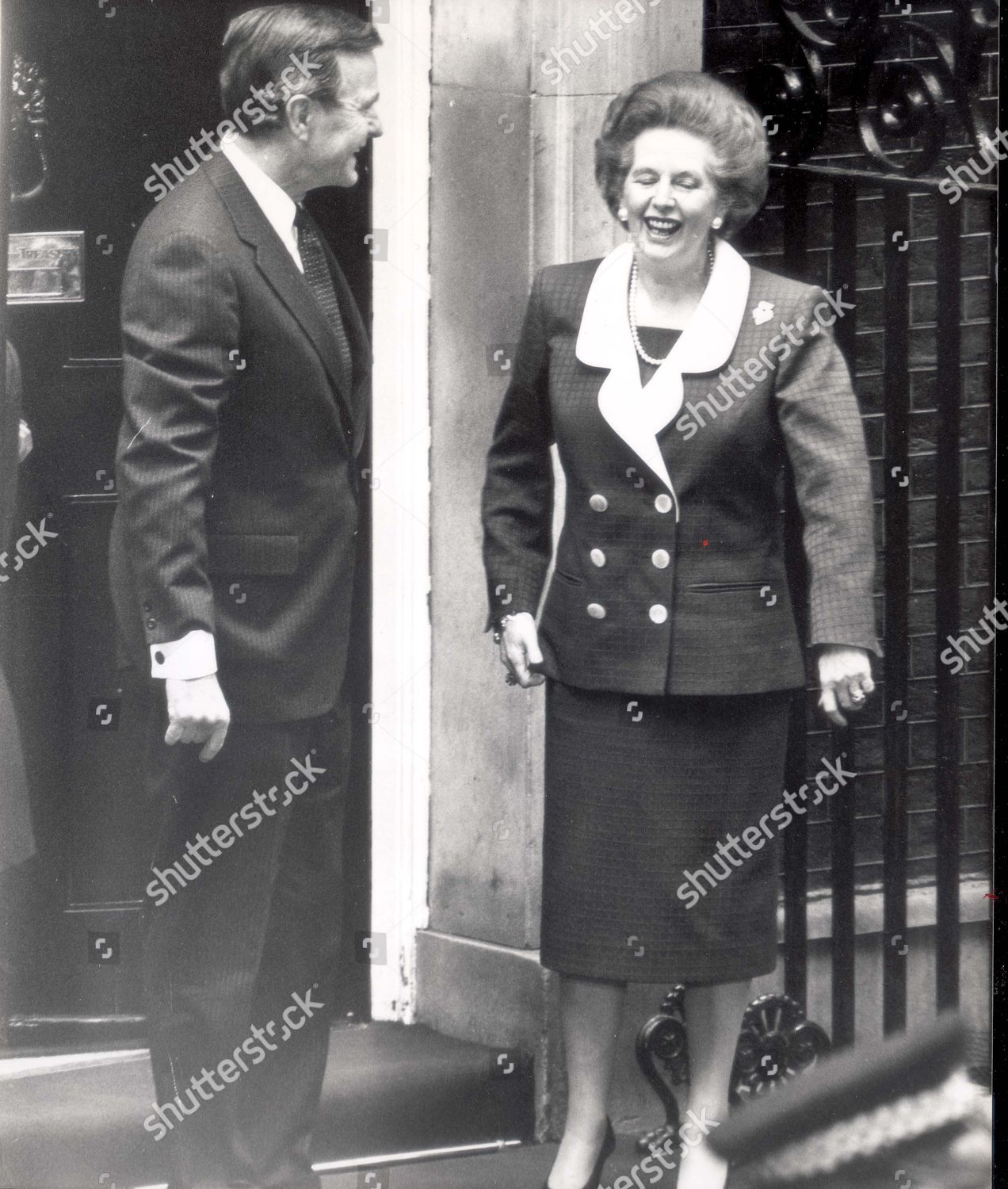 President George Bush Baroness Margaret Thatcher Editorial Stock Photo ...