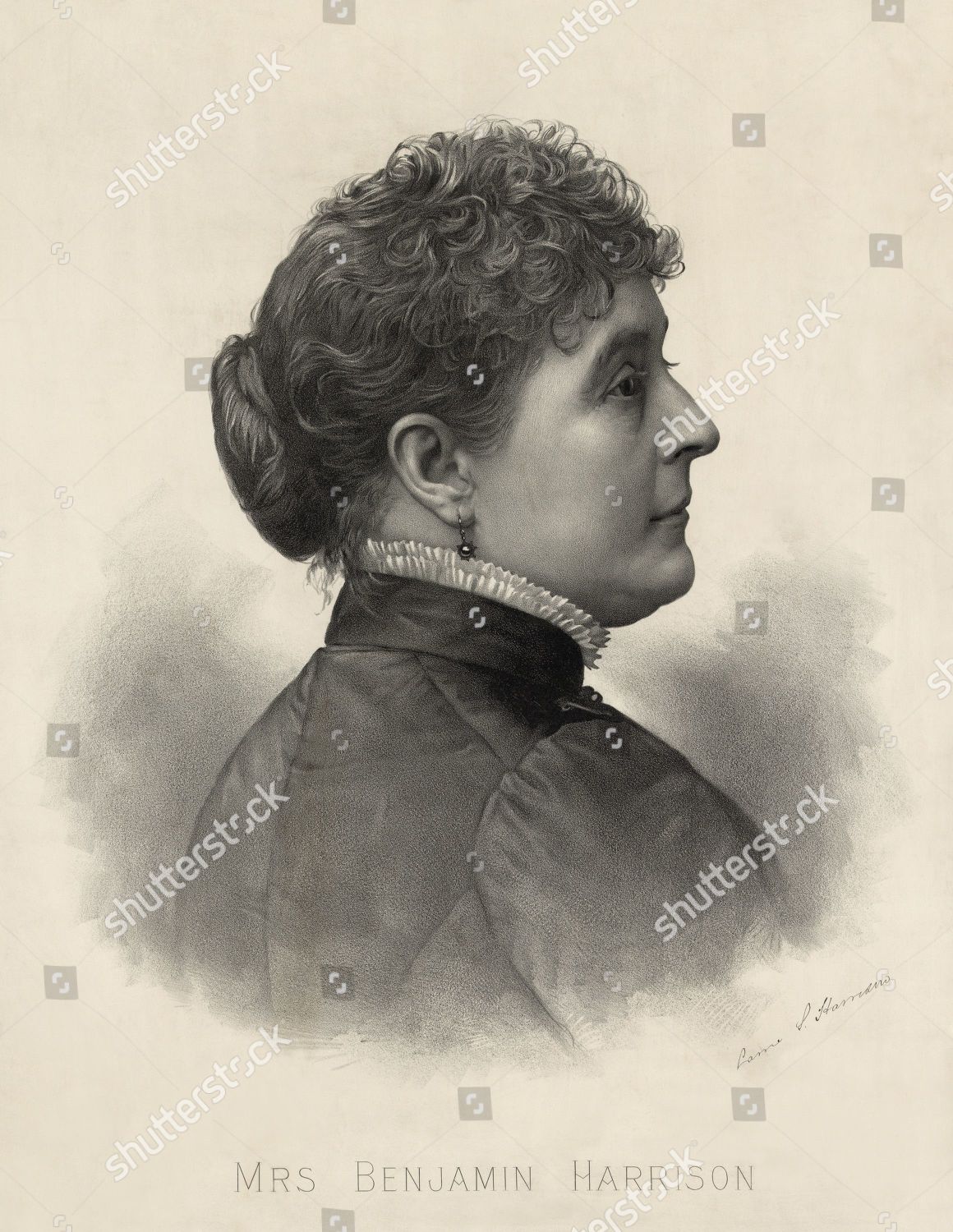 Caroline Scott Harrison Wife Benjamin Harrison Editorial Stock Photo ...