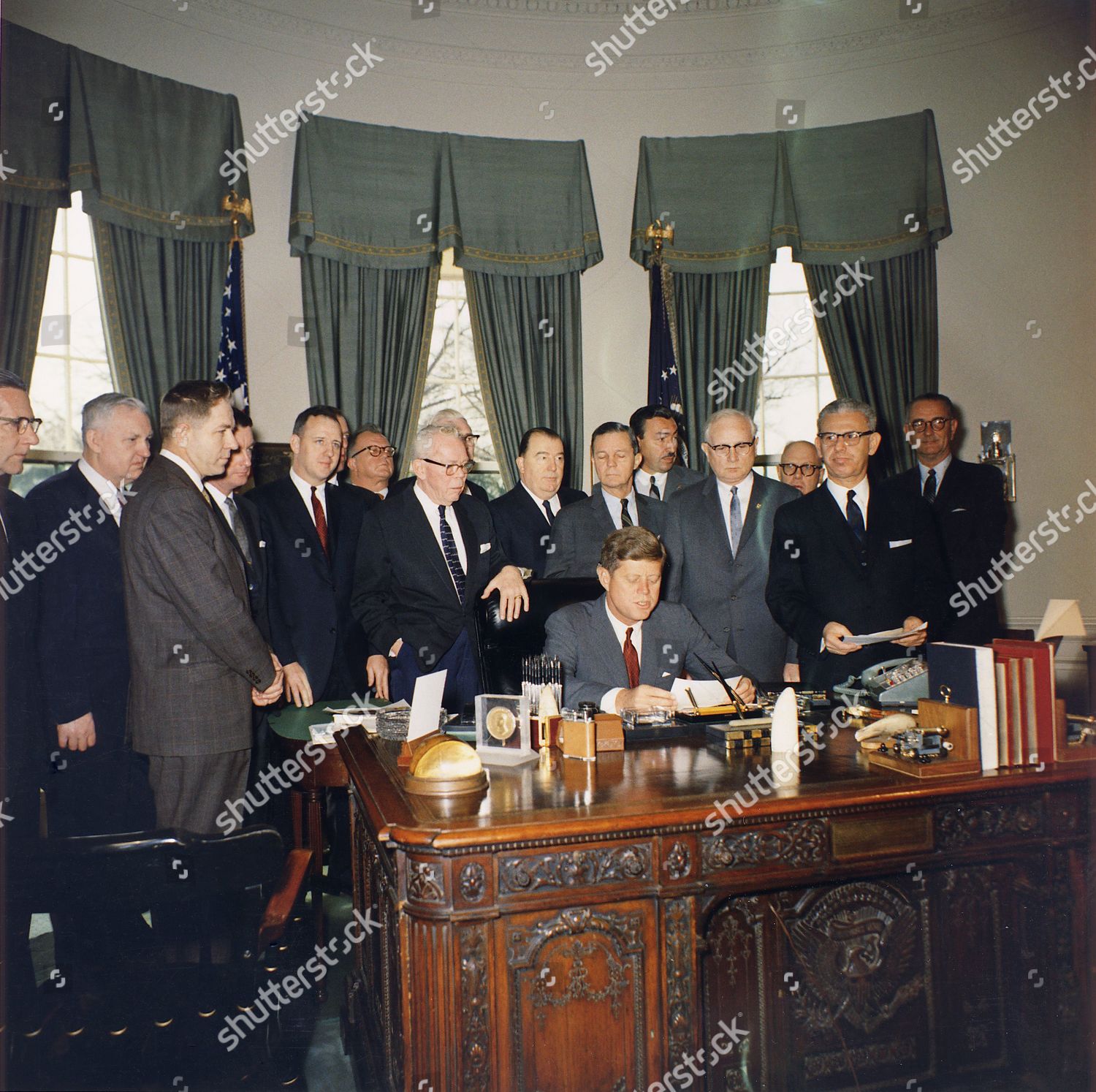 President Kennedy Signing Manpower Development Training Editorial Stock ...