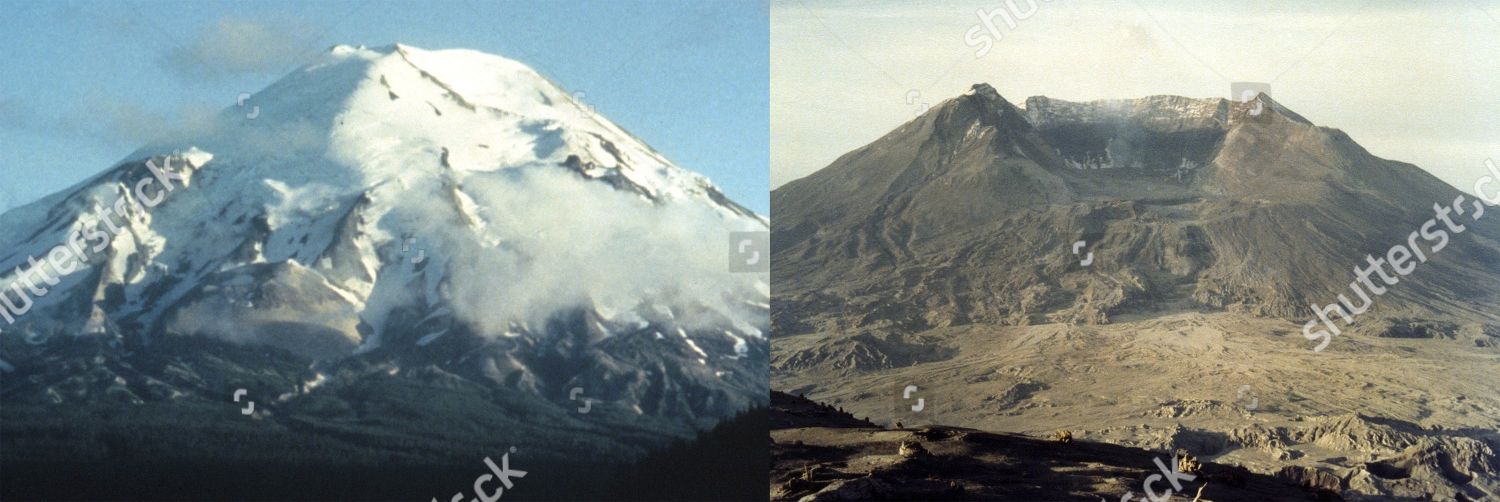 Before After Eruption Mount Saint Helens Editorial Stock Photo Stock