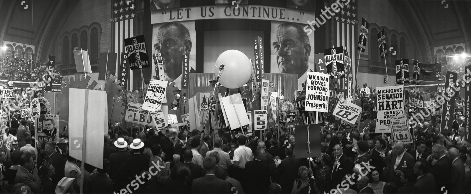 Delegates Stage 1964 Democratic National Convention Editorial Stock ...