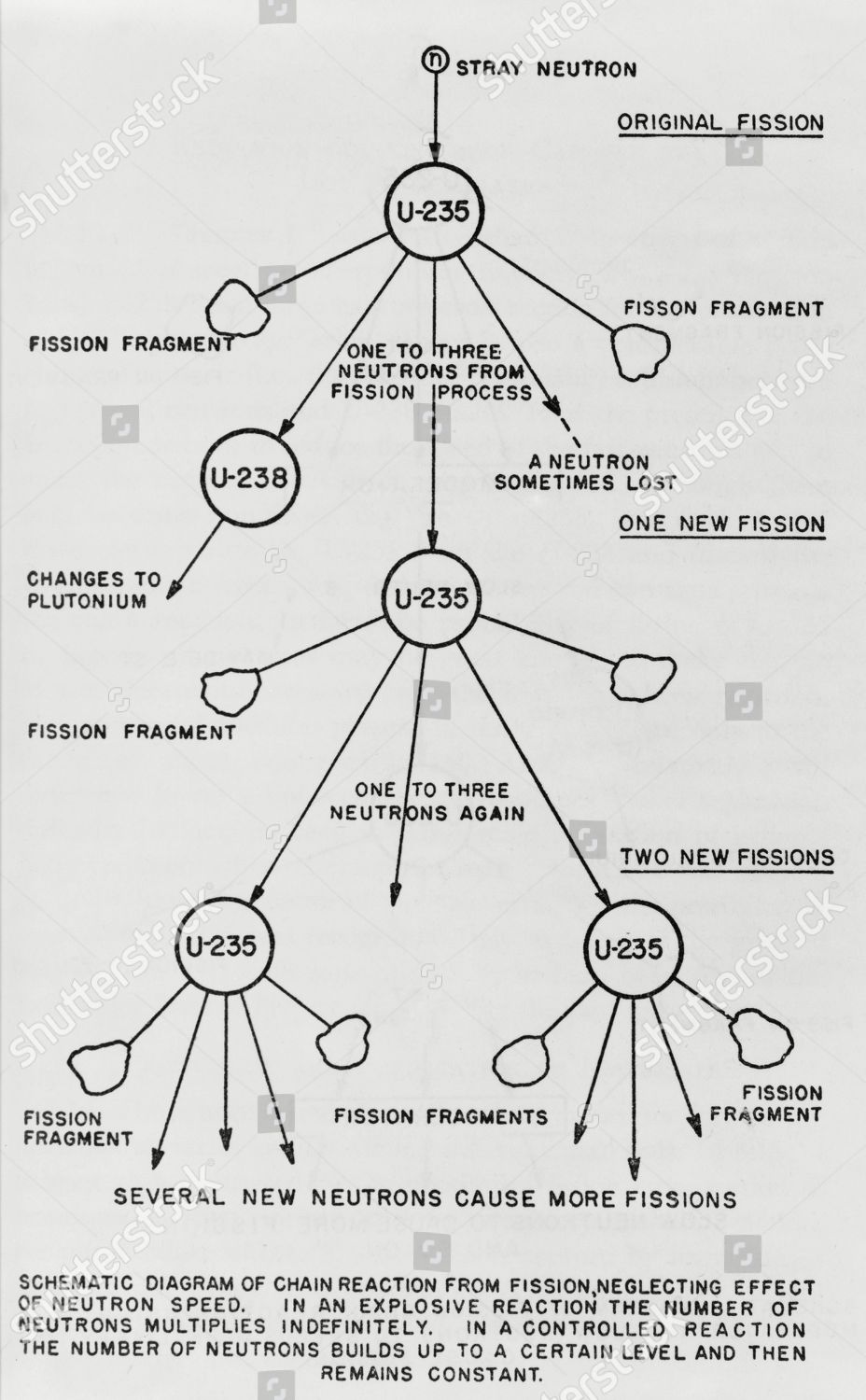 Schematic Diagram Chain Reaction Fission Uranium Editorial Stock Photo ...