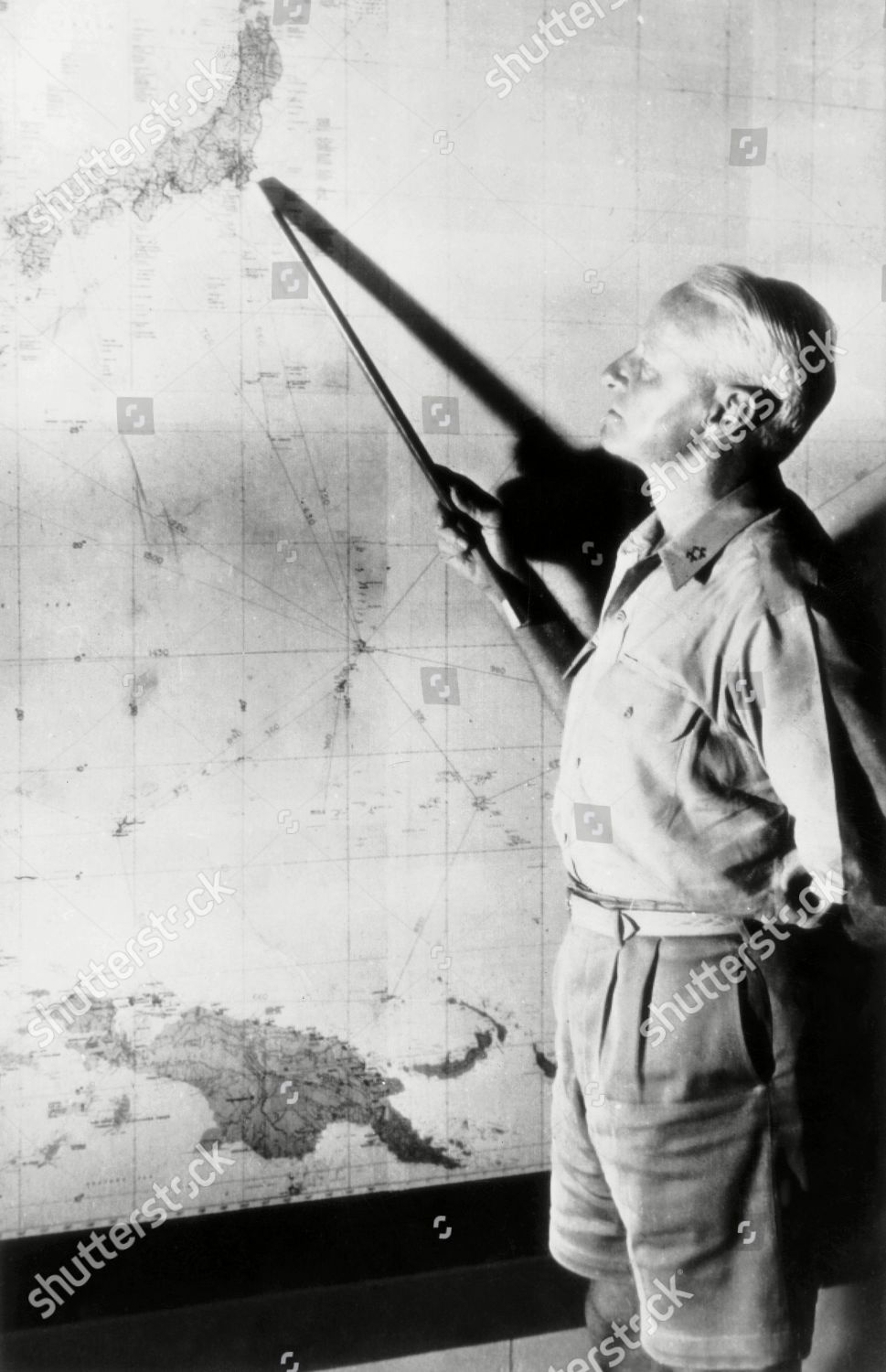 Fleet Admiral Chester Nimitz Guam Pointing Editorial Stock Photo ...