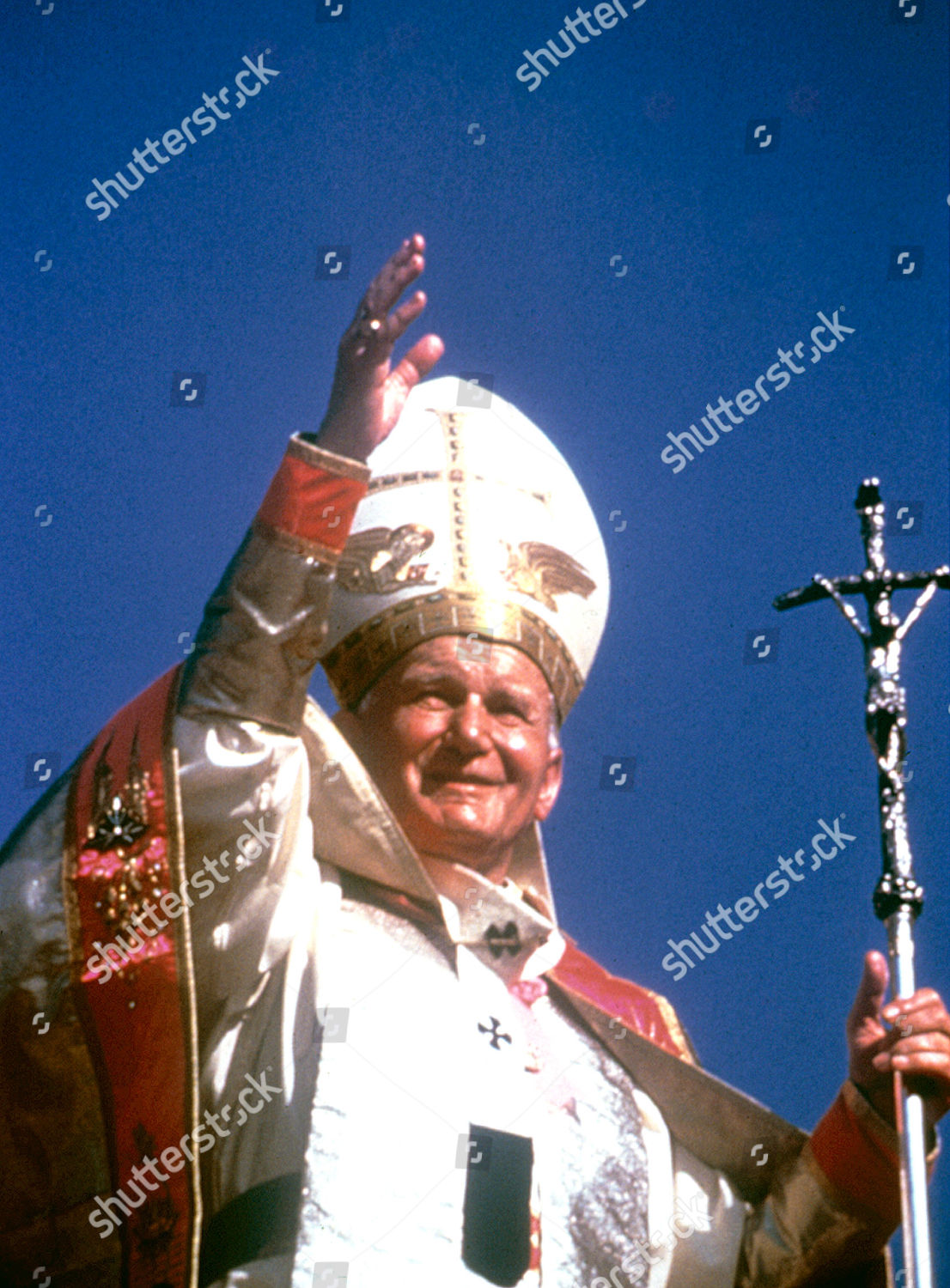 Pope John Paul Ii Blessing Crowd Editorial Stock Photo - Stock Image ...