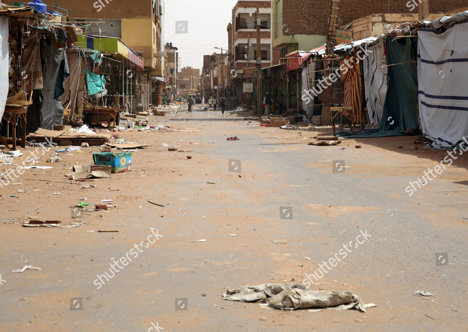 People Walk Down Empty Street Closed Editorial Stock Photo - Stock ...