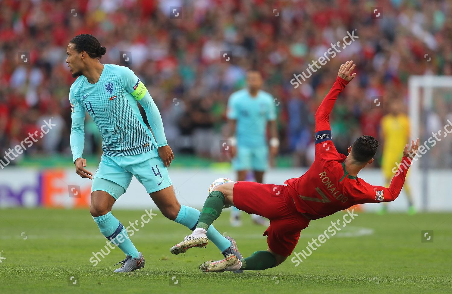 Virgil Van Dijk Netherlands Tackles Cristiano Editorial Stock Photo ...