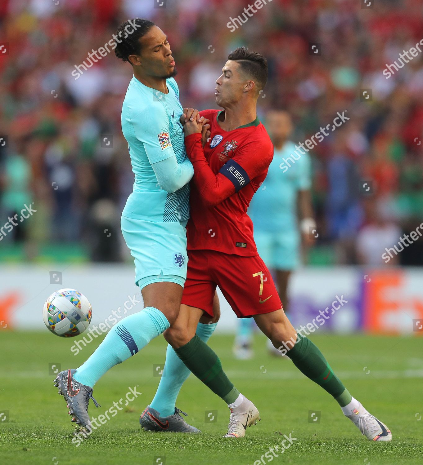 Virgil Van Dijk Netherlands Tackles Cristiano Editorial Stock Photo ...
