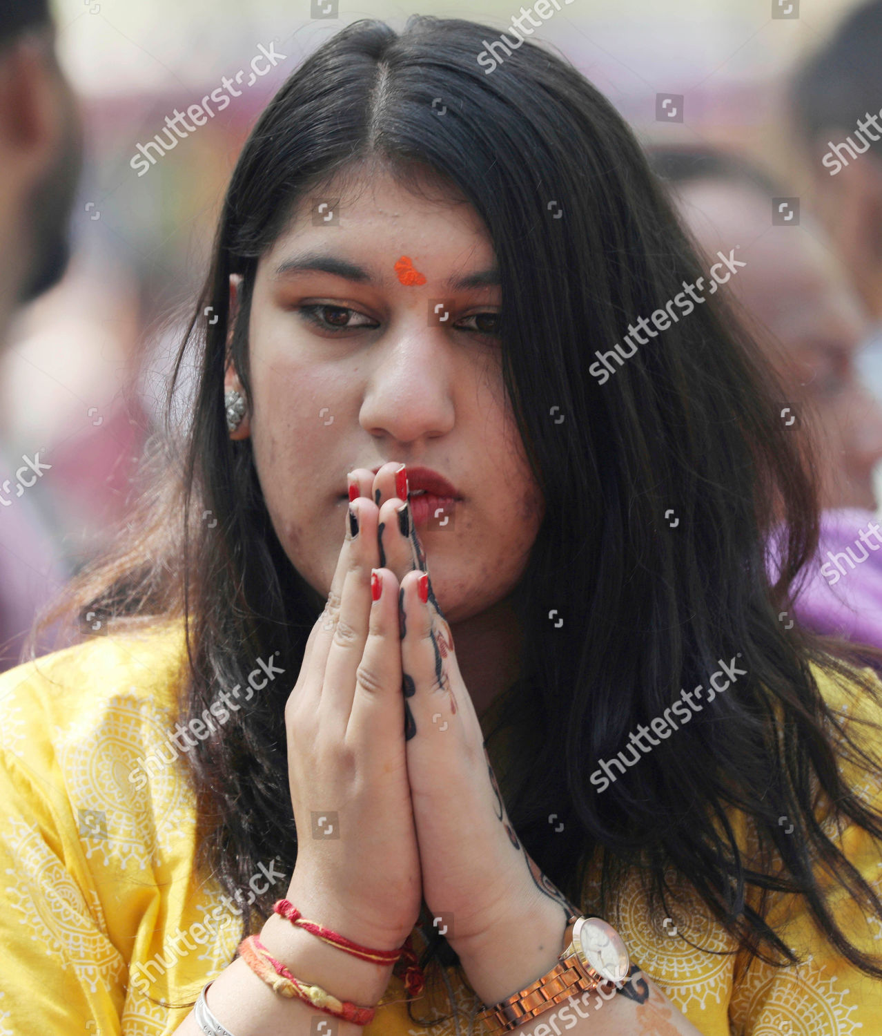 Hindu Devotee Prays During Annual Hindu Editorial Stock Photo - Stock ...