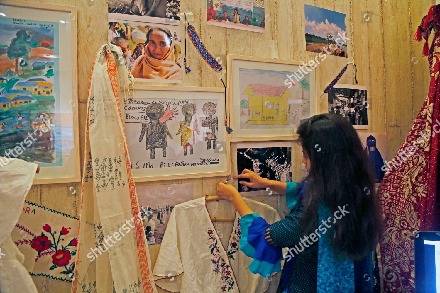 Volunteer Displays Art Work Handicrafts Exhibition Editorial Stock ...