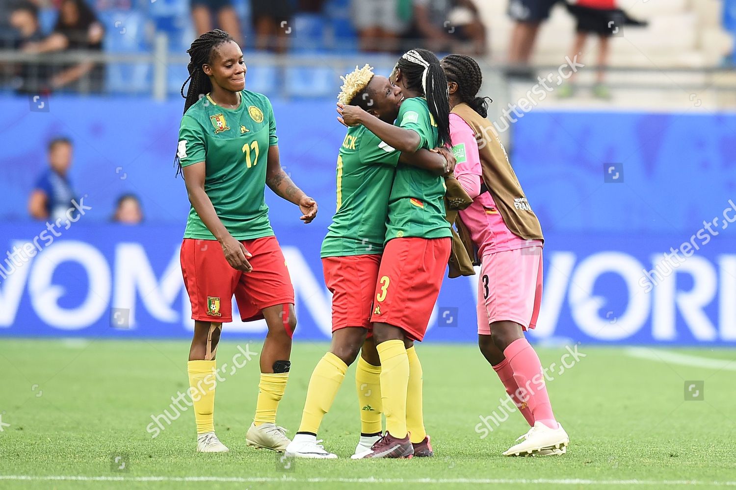 Cameroon Players Celebrating Victory After Finishing Editorial Stock ...
