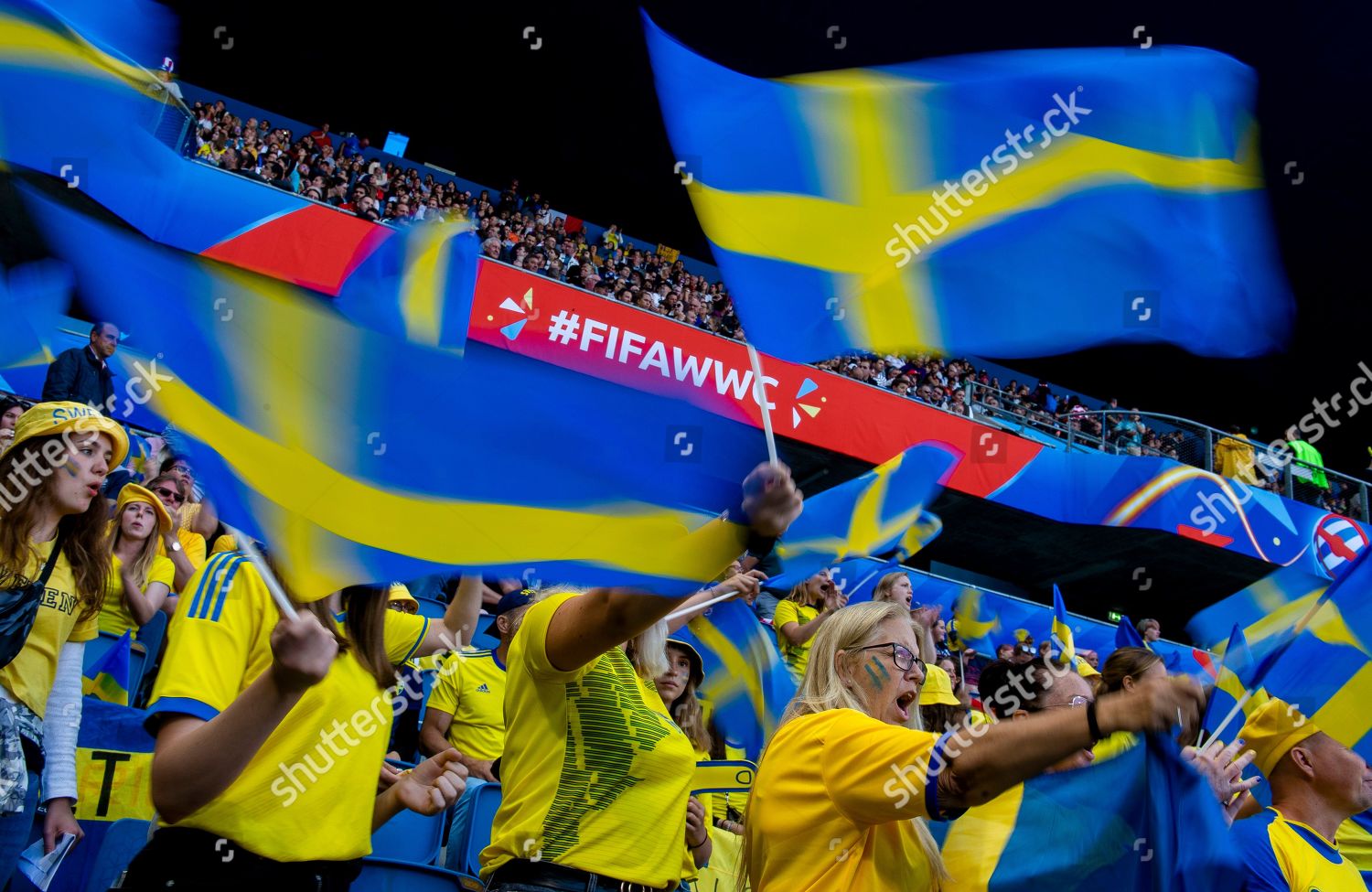 Supporters Sweden Cheer Inside Stade Oceane Editorial Stock Photo ...