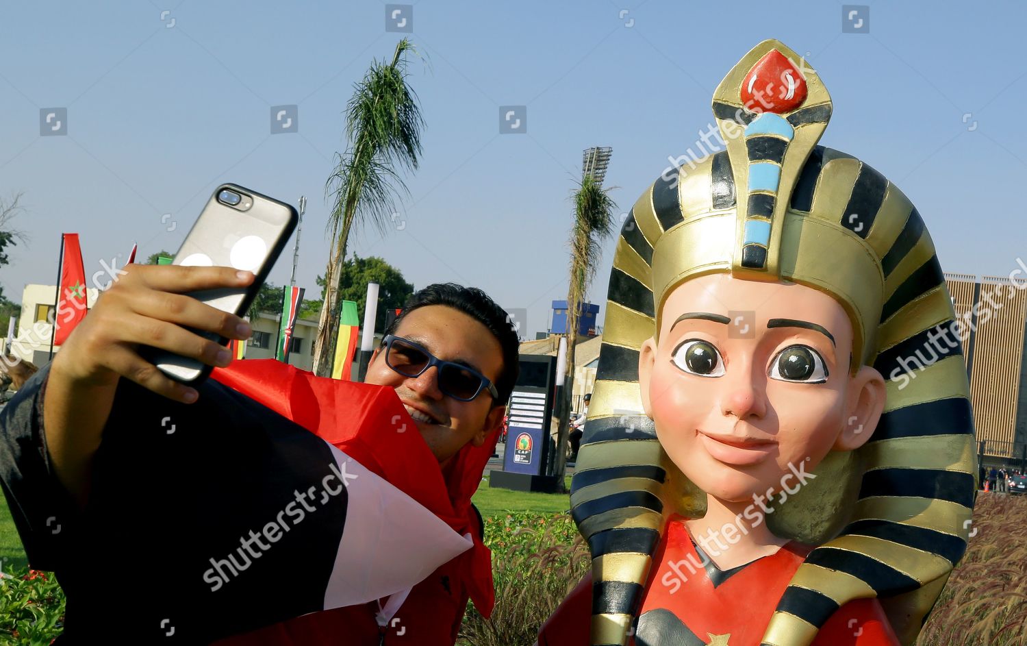 Supporter Poses Official Mascot Tut Footballing Editorial Stock Photo ...