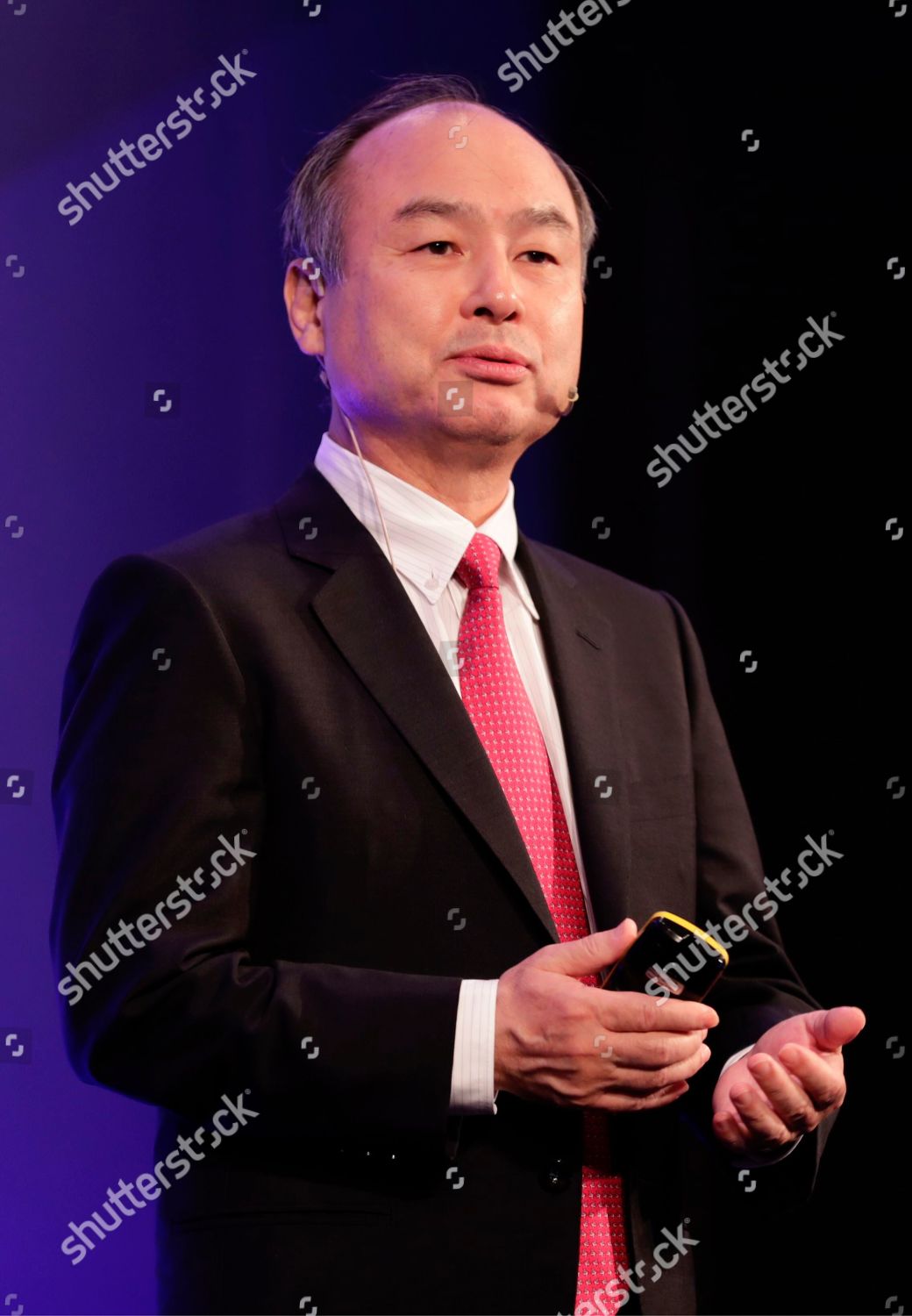 Softbank Founder Masayoshi Son Speaks During Editorial Stock Photo ...