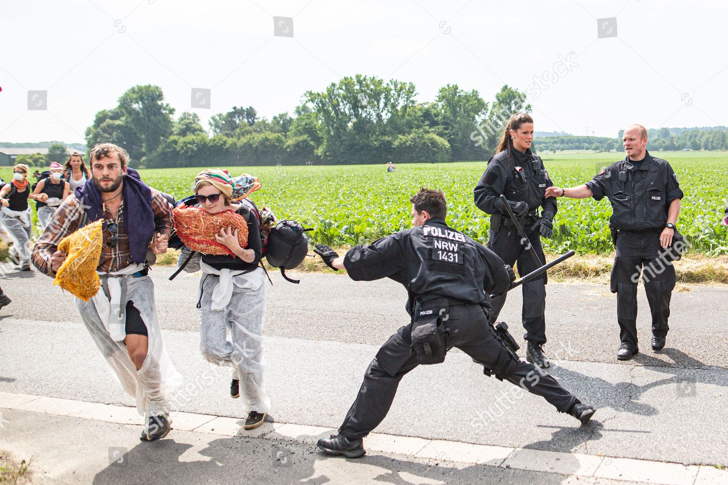 Activists Taking Part Ende Gelaende Protest Editorial Stock Photo ...