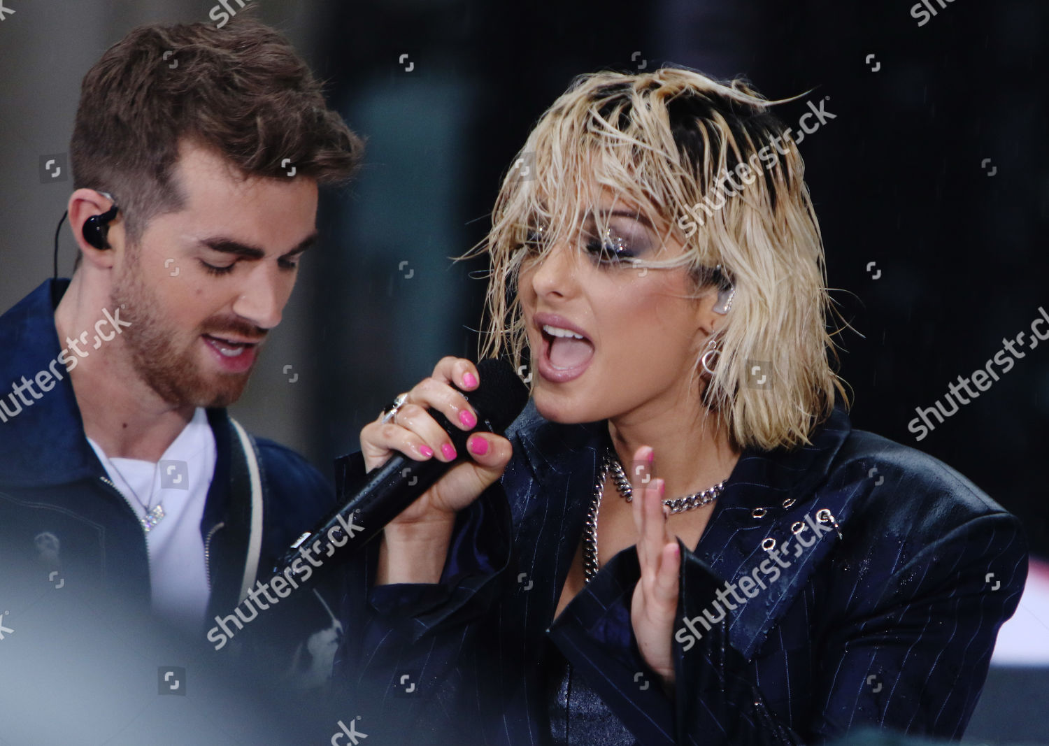Andrew Taggar Bebe Rexha Chainsmokers Perform Editorial Stock Photo ...